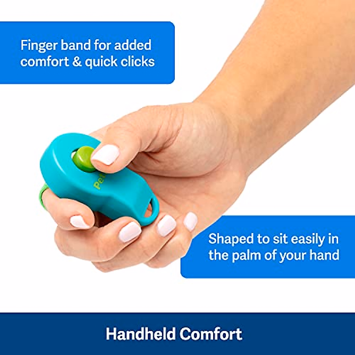 PetSafe Clik-R Dog Training Clicker - Positive Behavior Reinforcer for Pets - All Ages, Puppy and Adult Dogs - Use to Reward and Train - Training Guide Included - Teal