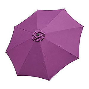 Chi Mercantile Outdoor Living Patio Market Round 9 Ft. 8-Rib Umbrella Tilt System Hand Crank Sun Shade Water and Fade Resistant (Purple)