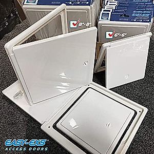 EASY-EXS Access Panel 6x6 with Door (Max Service Opening 4.3x4.3) Plastic White (Small 6"x6'')