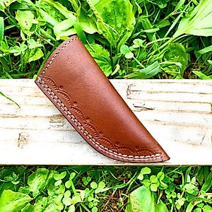 5" long handmade leather sheath for Fixed blade knife