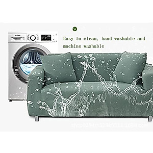 IMYOGI High Stretch Sofa Covers Jacquard Stylish Sofa Cover Machine Washable Anti Slip Couch Covers Solid Color Sofa Slipcovers Sofa Cover for Living Room -Blue-4 Seater(235-300cm)