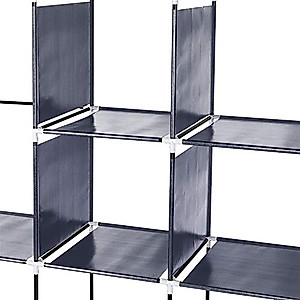 YUFENGZHE Wardrobe Storage Closet Clothes Portable Wardrobe Storage Closet Portable Closet Grey 001 003