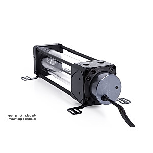 Alphacool Eisbecher Aurora 250mm Glass Reservoir with D5 Body (Pump Not Included), Black/Acetal