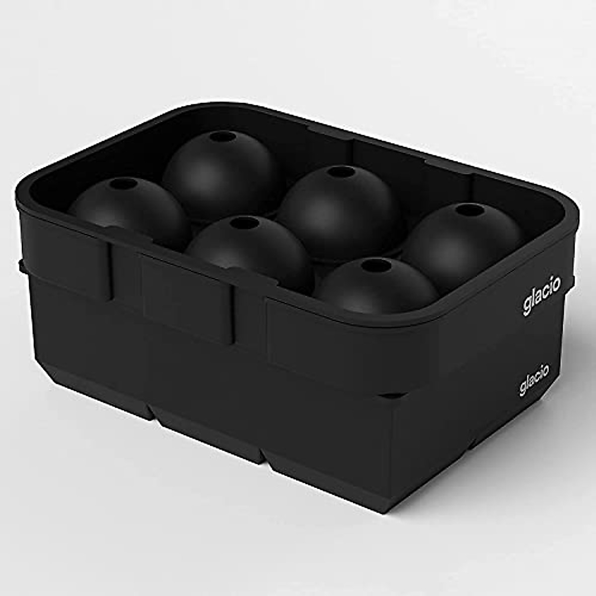 Glacio Premium Silicone Ice Tray Set - 2-in-1 Combo with Large 2" Square Cubes & Sphere Ball Mold - Ideal for Whiskey, Cocktails, and Beverages - Easy Release & BPA-Free