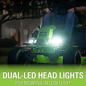 Greenworks PRO 80V 42” Electric Lawn Tractor, Riding Lawn Mower with (6) 4.0Ah Batteries and (3) Dual Port Turbo Chargers Included