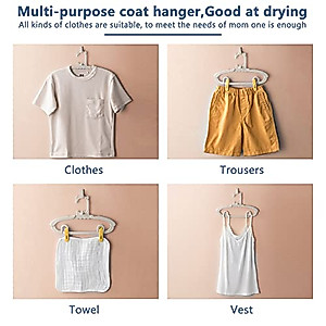 Truelux Baby Hangers for Nursery Closet (Pack of 20, Green),Adjustable Kids Hangers with 20 Clips for Infant Children Toddler,Non-Slip Childrens Clothes Pants Hangers for Boy Girl