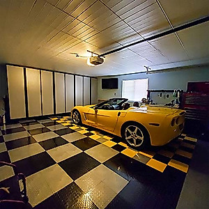 A La Maison Ceilings R104 Bead Board Foam Glue-up Ceiling Tile (256 sq. ft./Case), Pack of 96, Plain White