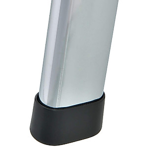 MyGift 6 Rung Silver Chrome Plated Metal Wall Leaning Bath Towel Storage Ladder, Freestanding Bathroom Drying Rack for Towels with Top and Bottom Non Slip Rubber Feet