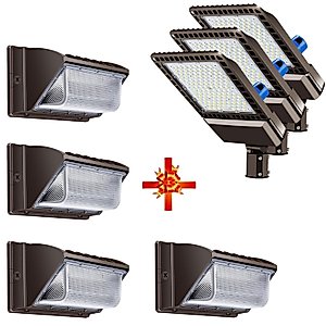 Juyace 150W LED Wall Pack Light 4Pack 300W LED Parking Lot Light with Photoelectric 3Pack