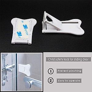 D.A. klosterman Child Safety Locks for cabinets and Drawers, Sliding Door Locks, Easy-to-Install Cabinet Window Babies, Baby latches (Pack of 2)