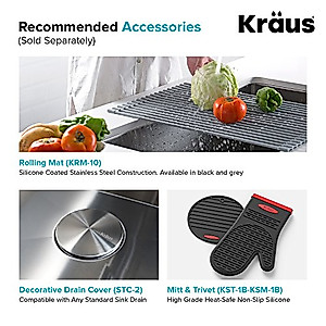 KRAUS 23-inch 16 Gauge Standart PRO Kitchen Sink Combo Set with Bolden 18-inch Kitchen Faucet and Soap Dispenser, Stainless Steel KHU101-23-1610-53SS