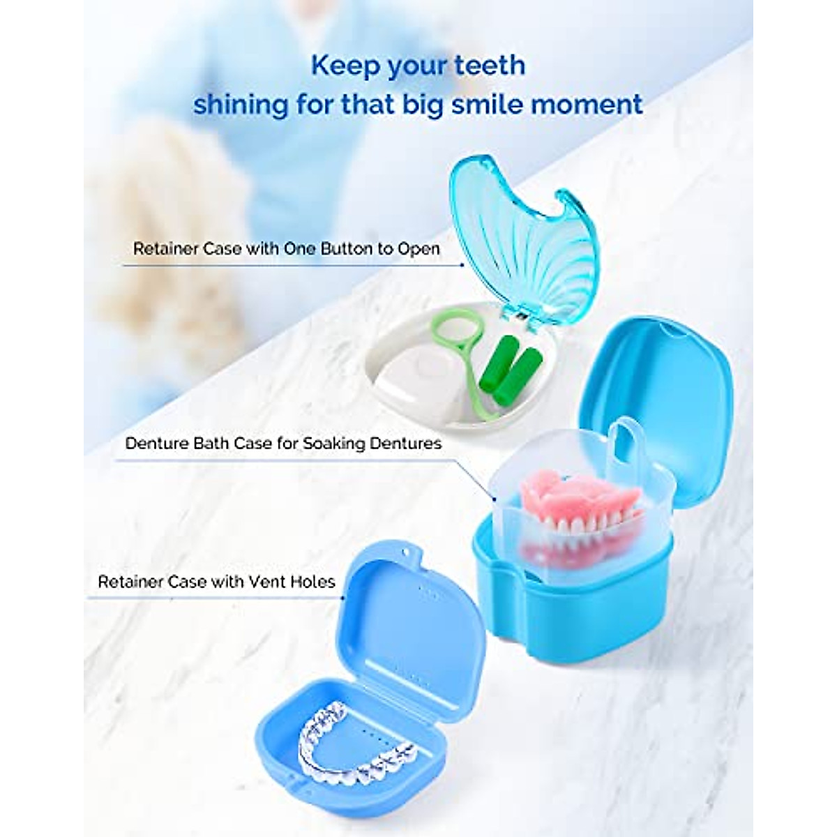 JMU Retainer Case, Orthodontic Retainer Case, Dental Mouth guard Container Denture Case, Purple