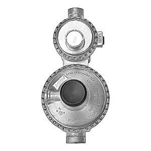 only fire Horizontal Two Stage Propane Regulator, Inlet 1/4" Female NPT and Outlet 3/8" Female NPT