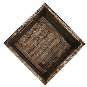 Y&ME YM Wood Storage Bins, Rustic Brown Decorative Wood Storage Box Wood Crates Container Cube Basket Bins Organizer for Home,Office,Closet,Shelf, 11” x 11” x 11”