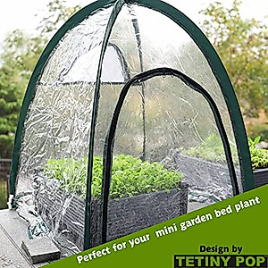 Pop Up Greenhouse Pack of 2 Mini Flower House Backard Garden Plant Cover for Cold Forst Protection PVC Sunshine Room with Stakes and Carrybag (28x28x32inch)