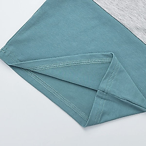 Toddler Boy Clothes 2T Baby Boys Summer Outfits Short Sleeve Patchwork Shirt & Shorts Set 2 Piece, Light Blue 2-3T/90cm