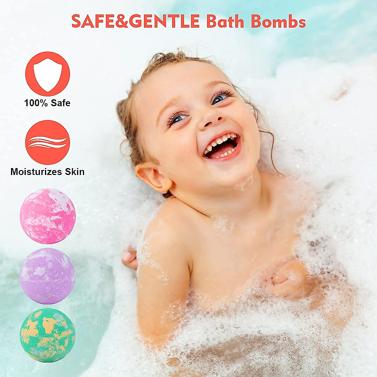 Bath Bombs for Kids with Toys Inside for Girls Boys - 12 Pack Handmade Bubble Bath Fizzies Bomb, Gentle and Kids Safe, Ideal Gift for Easter Eggs Stuffers Birthday Christmas