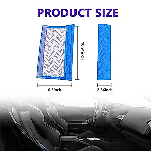 Kewucn Car Seat Belt Pads, 2 Pake Soft Comfort Seat Belt Shoulder Strap Covers Harness Pad to Protect Your Neck and Shoulder, Universal Vehicle Interior Accessories for Most Cars (Blue)