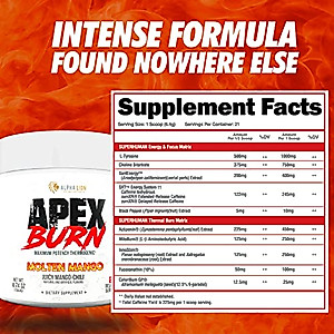 Alpha Lion Apex Burn Weight Loss Supplement, Workout Powder, Natural Thermogenic Calorie Burner, Fat Loss Support, Energy & Focus, Optimize Body Composition (21 Servings, Juicy Mango-Chili Flavor)