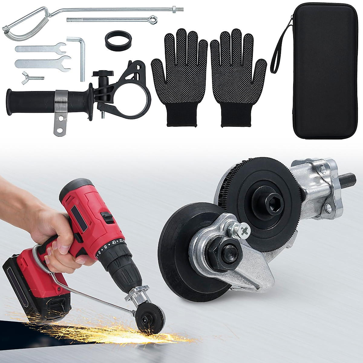 Electric Drill Plate Cutter,Electric Drill Shears Attachment Cutter Sheet Metal Cutter Tool Adapter Is Fit for Cutting Various Metals Materials Electric Drill Shears Such As Aluminum, Iron