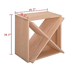 Justincity 24 Bottles of Modular Bamboo and Wood Wine Rack, Stackable Cube Wine Rack, Easy to Assemble, Suitable for Kitchen, Wine Cellar Storage Room and Bar