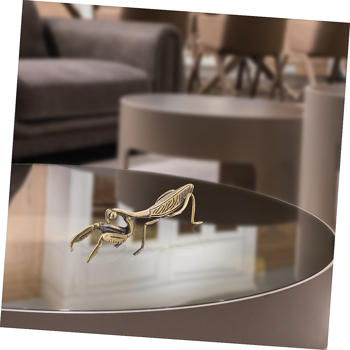 CRAFTHROU Mantis Craft Decor Mantis Figurine Desktop Mantis Decor Face Stencils Chinese Decorations Mantis Statue Ornament Small Mantis Statue Cabinet Mantis Statue Mini Mantis Model Copper