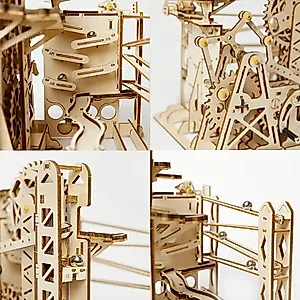 ROKR Marble Run 3D Wooden Puzzles Model Building Kits for Adults - Educational Project Brain Teaser, DIY Crafts for Adults & Kids (Ladder)