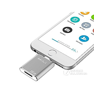 MiLi HI-D92 Silver iData Pro 16GB Portable Storage USB Flash Drive for iPhone