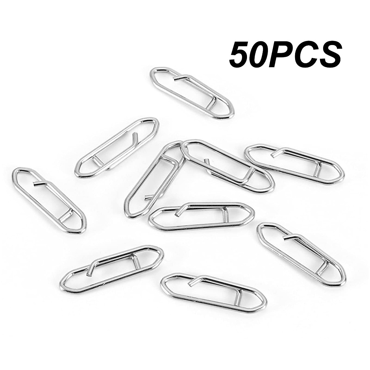 EOMTUR Tactical Anglers Power Clips Quick Fishing Snaps and Clips Stainless Steel Decoy Longline Clips Easy Change Lure Snap, 50 Pcs, 3 Sizes (Medium)
