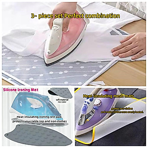Oraony Ironing Board Tabletop, Portable Small Iron Board 5 in 1 Travel Isolated Heat Mat Cover for Table Top, Washer, Dryer, Countertop, Mini Ironing Blanket for Iron Anywhere(17.72 x 28.35 inch)