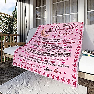 Personalized Blanket to My Daughter, to My Daughter Blanket from Mom,Dad, Dad, Gift for Daughter, Customized Name, Custom Blanket for Birthday, Christmas, Thanksgiving,to My Daughter Throw Blanket
