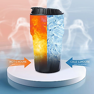 Avovy Travel Coffee Mug, 14oz Insulated Coffee Tumbler with Leadproof Flip Lid To-go, Stainless Steel Reusable Coffee Cup for Hot and Cold Water(Black - 400ML)