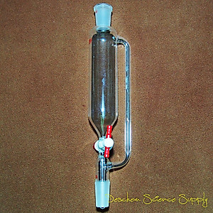 Deschem 250ml.24/40,Glass Pressure Equalizing Additonal Funnel,with PTFE Stopcock