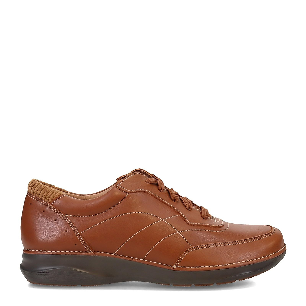 Clarks Women's Appley Tie Oxford, Dark Tan Leather, 8.5