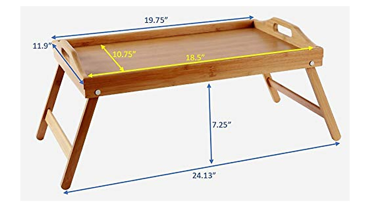 Folding Bamboo Serving Tray - Portable & Versatile