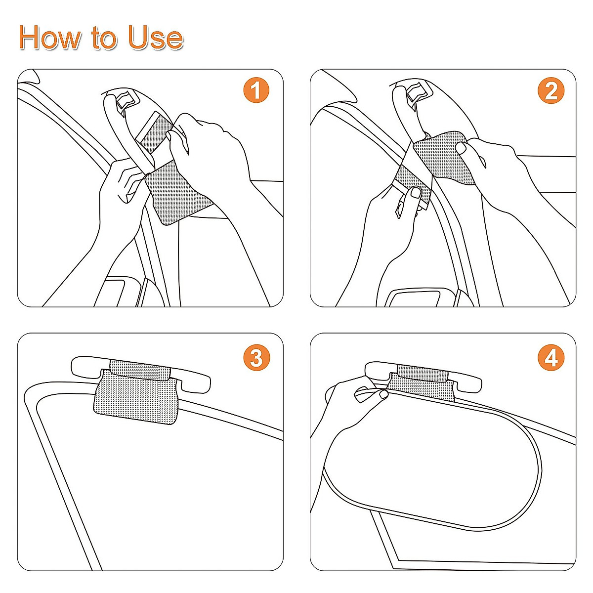 Car Window Sunahde WANPOOL Car Roof Handle Sunshade and Sunlight Blocker for Children and Adults - Silver