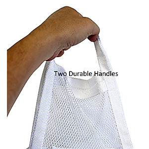Large Soft Nylon Mesh Laundry Basket with Handles Portable and Collapsible For Dirty and Clean Laundry Home Travel College Dorm Also Ideal For Toys and Sporting Goods