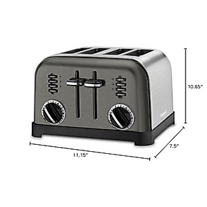 Cuisinart CPT-180BKS Classic 4-Slice Toaster, Black/Stainless Steel