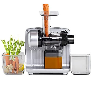 Omega Juicer JCUBE500SV Cold Press 365 Slow Masticating Juice Extractor and Nutrition System with Onboard Storage, 200-Watts, Silver