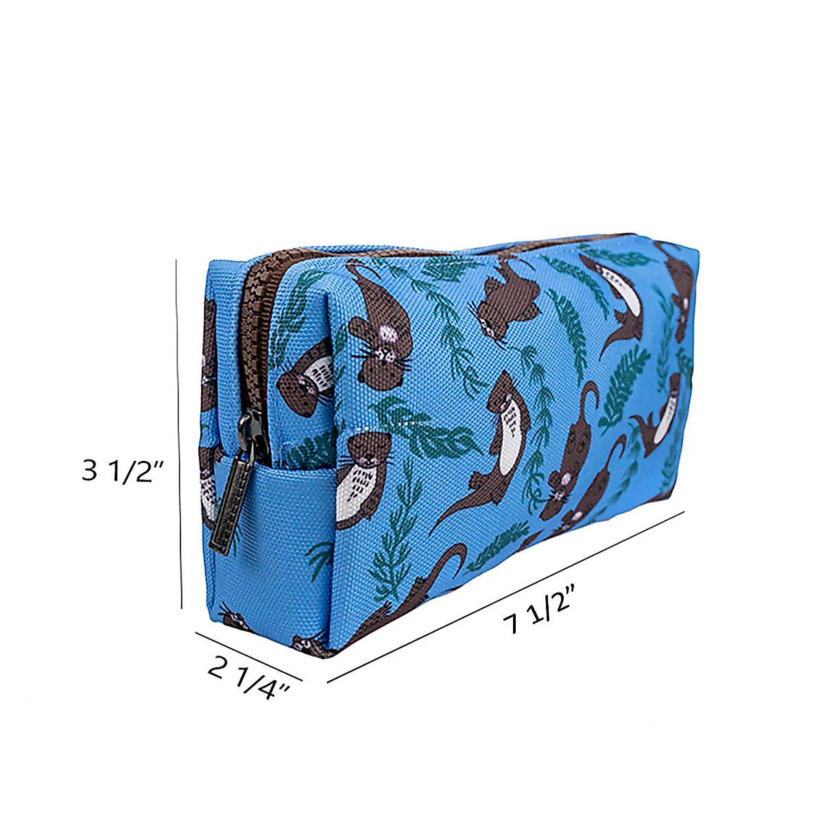 LPakin Cute Otter Canvas Pencil Case Canvas Pen Bag Pouch Gadget Stationary Case Makeup Cosmetic Bag Kawaii Box