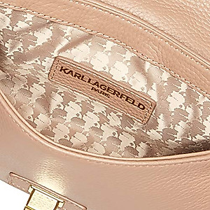Karl Lagerfeld Paris womens Agyness Quilted Flap Crossbody, Almond, One Size US