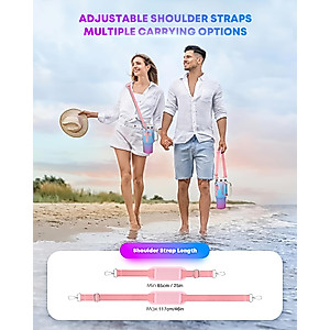 Water Bottle Holder for Stanley Cup with Strap,Tumbler Accessories for Stanley 40 oz,Anti Drop and Leakage,Suitable for Sports and Outdoor Use（Hydrangea）(Cup Not Included)