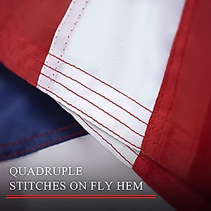 American Flag 4 x 6 ft, Made for High Wind, Heavy Duty US Flags for Outside, Durable Nylon USA Flag with Luxury Embroidered Stars Sewn Stripes Brass Grommets