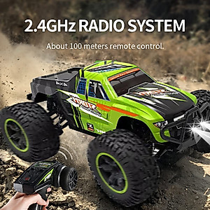 QIYHBVR Remote Control Car for Boys,1:10 Scale Fast RC Cars All Terrain,High Speed 55km/h Rock Crawler RC Truck 4x4 Off Road Vehicle 2.4 GHz Control Birthday Xmas Gift for Kids Adults
