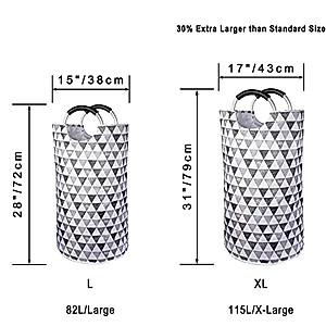 Dalykate Extra Large Laundry Basket 115L Collapsible Oxford Fabric Laundry Hamper Foldable Clothes Laundry Bag with Handles Waterproof Washing Portable Dirty Clothes Basket for College Dorm, Family