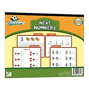 Channie’s Neat Numbers Workbook, Visual Pre K - Kindergarten Math Workbook, Effective Color-Coded Preschool Summer Workbook with 3 Fun & Easy Ways to Learn Basic Math, 80 Pages