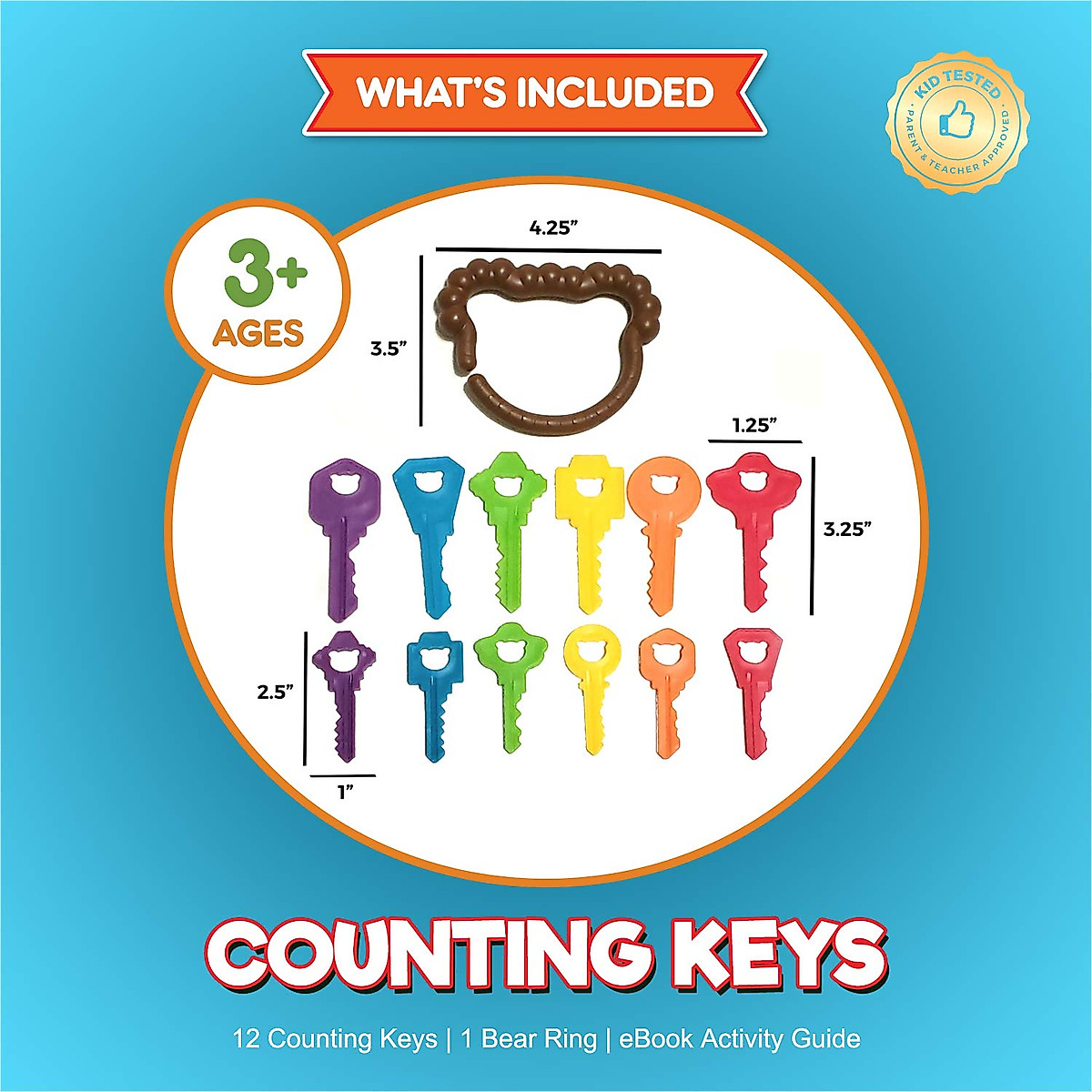 Baby Keys Montessori Toys For Toddlers - Toy Keys, Matching Toddler Games, Learning Toys For 2 Year Olds - Real Keys, Pretend Play Toys and Sensory Toys For Autistic Children with Activity eBook