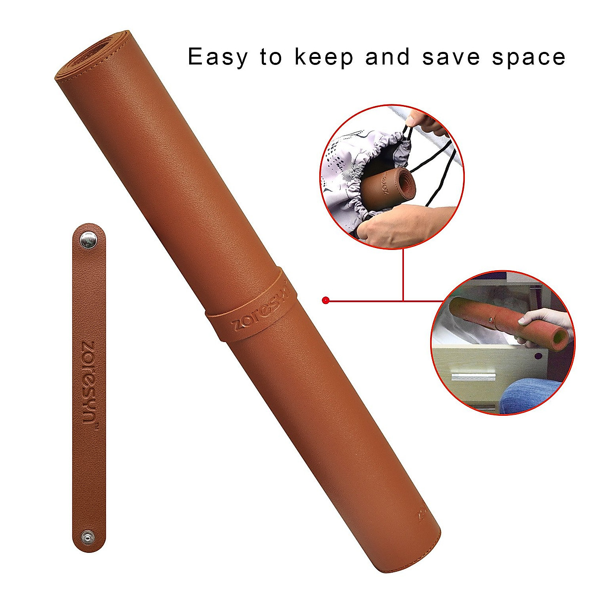 ZORESYN XL Large Mouse Pads (35.4"x15.8") - PU Leather Large Gaming Mousepad Desk Mat - Nonslip Base and Waterproof Desktop Keyboard Extended Mouse Mat (Light Brown, X-Large)