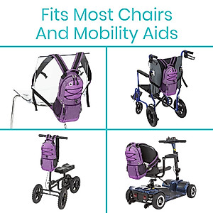 Vive Oxygen Tank Holder Bag - Portable Cylinder Backpack for Wheelchair & Walker - Adjustable Tank Carrying Accessories Bag for Shoulder, Rollator Walker, Scooter, Travel - Fits A, B, C, M2, ML6, M7