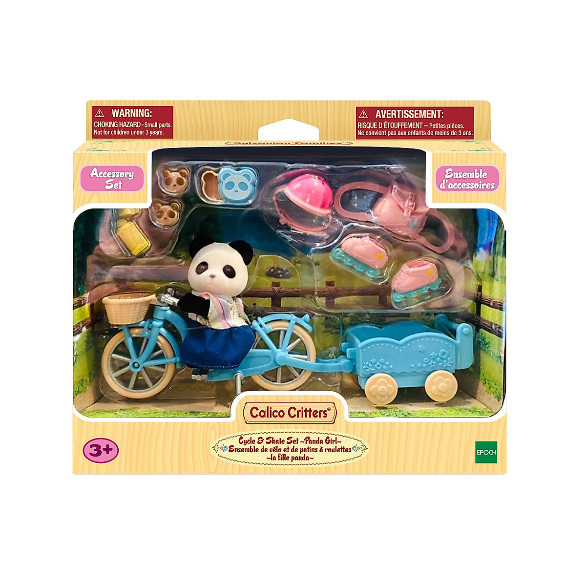 Calico Critters Pookie Panda Girl's Cycle & Skate Set, Dollhouse Playset with Figure and Accessories